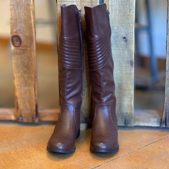 Yoki | Shoes | Womens Casual Knee High Boot Brown | Poshmark
